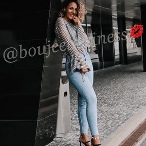 Zara | Tops | Zara Metallic Thread Top | Poshmark